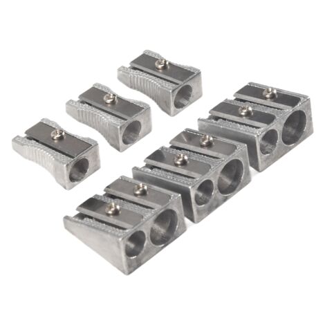 6 Pcs Metal Pencil Sharpeners, Single and Dual Hole Sharpeners Manual ...