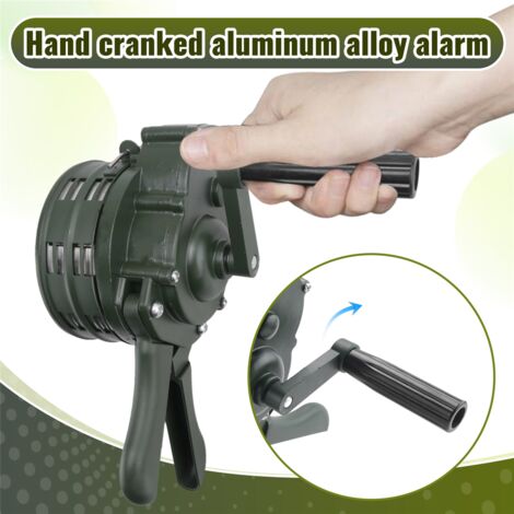 Emergency Hand Crank Siren Horn 110DB Manual Operated Warning School ...
