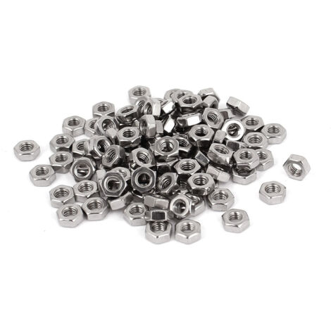 Metric M3 Hex Nuts 304 Stainless Steel Fastener DIN934 100pcs for Bolt