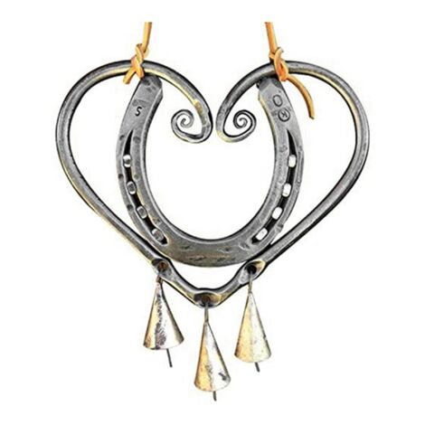 Lucky Love Wind Chime with Steel Nails, Horseshoe Retro Chime, Heart ...