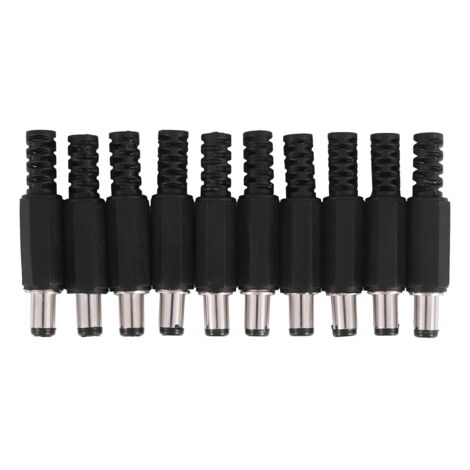 10pcs 5.5x2.1mm Male Solder Dc Tip Plug Jack Straight Connectors For DC ...