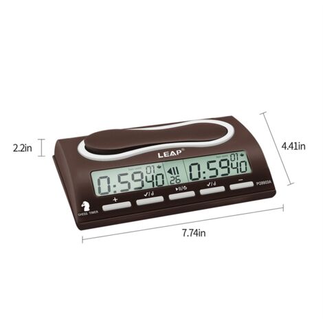 LEAP Chess Clock Advanced Digital Timer with 7 Type 38 Timing Set Modes