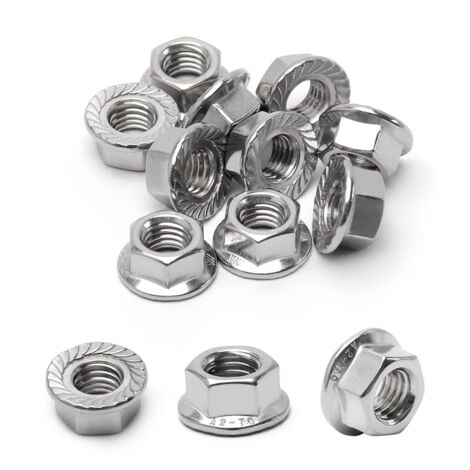16Pack M10 Serrated Flange Hex Nuts, M10-1.5mm Hexagon Nuts