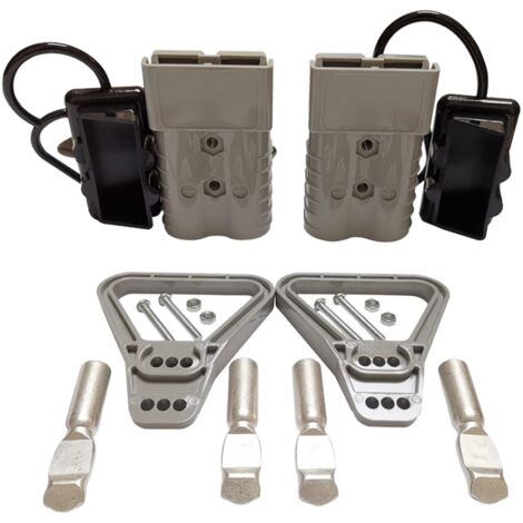 2Pcs 350A 2AWG Battery Power Connector Kit for ATV Winch Gray