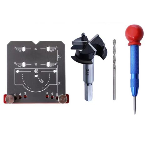Woodworking Concealed Hinge Jig Kit 35mm Hole Template