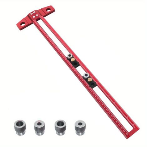 2-in-1 Drilling Positioning Scoring Ruler Square Dowelling Jig B