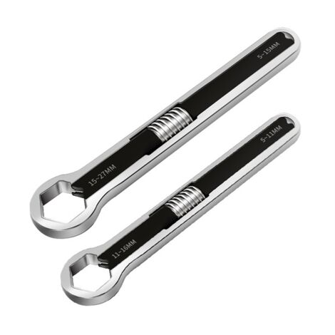 2Pcs Ring Wrench Set Adjustable Large/Small Double-Headed