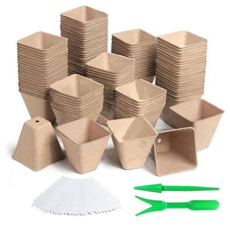 120 Pack Square Peat Pots for Seedlings, Seed Starting with Drainage ...