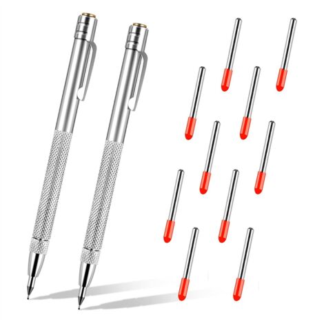 2 Packs Tungsten Carbide Scriber with Magnet, Extra 10 Replacement ...