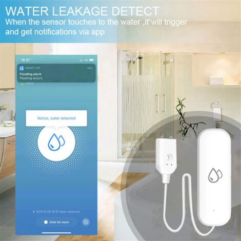 Tuya WIFI Water Sensor Alarm Leak Detector Flood Alert Overflow ...