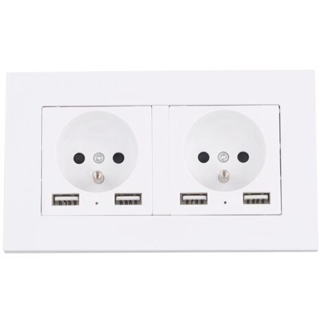 Electrical Double Outlet with 2USB for Home Garden France-Style