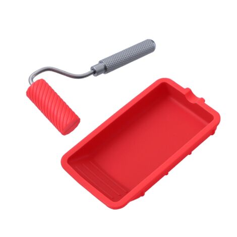 Mini Silicone Paint Roller Painting Decorating Kit 48mm Small Tray for ...