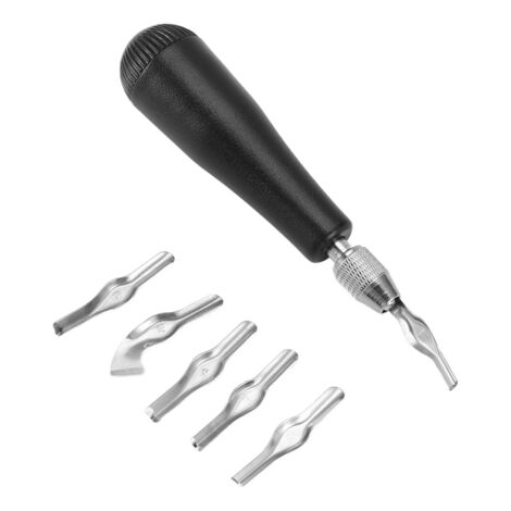 Linoleum Cutter Kit Assortment,Rubber Stamp Carving Tools with 6 Blade ...