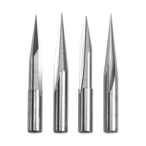 4PCS 6mm Shank Engraving Cutter Wood Carving Bit Tool V Shape End Mill ...