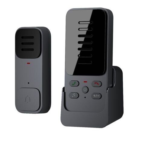 Wireless intercom doorbell, two-way audio, 6 ringtones, for elderly.