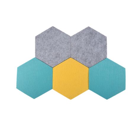 5Pcs/Set Hexagon Felt Board Hexagonal Wall Sticker Multifunction 3D ...