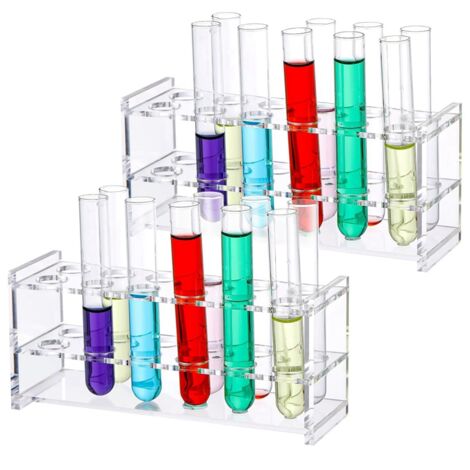 2 Pcs Acrylic Test Tube Rack 12 10Ml Centrifuge Holder Clear 16mm