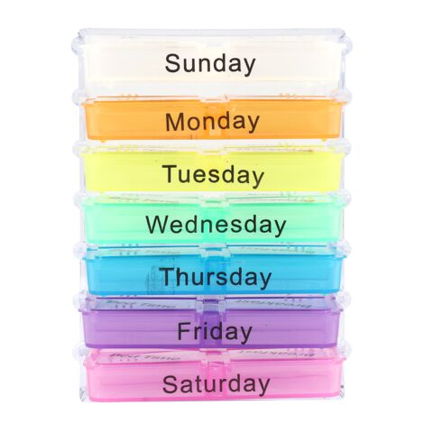 Medicine Weekly Storage Pill 7 Day Tablet Sorter Box Container Case ...