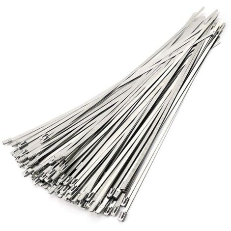 Stainless Steel Cable Ties, 100 Pcs 7.9 Inches Heavy Duty Self-Locking ...