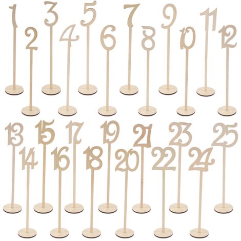 Wooden Wedding Table Numbers 1-25 pcs Birthday Party Event Banquet ...