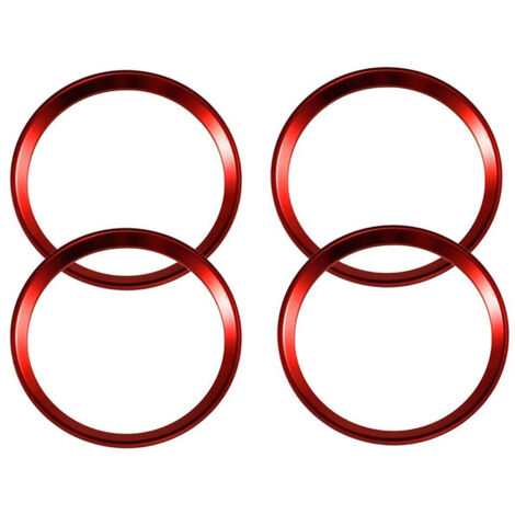 4 Pieces Red Alloy Car Wheel Rim Center Cap Hub Rings Decoration for X1 ...
