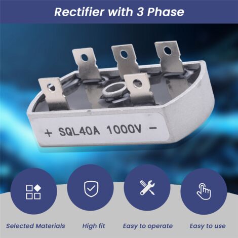 Rectifier with 3 Phase 40A 1000V Diode Bridge SQL40A