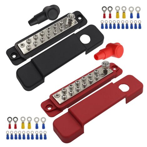 12 Terminal Distribution Block Bus Bar DC 48V 12P Wiring Bars Busbar ...