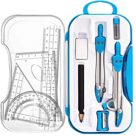 Geometry Set 10 Pcs Math Supplies Kit,Including Compass,Protractor ...