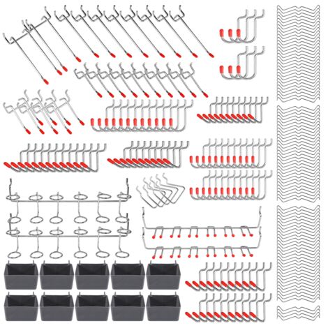 228 Pcs Pegboard Hooks Assortment with Metal Sets, Bins, Peg Locks for ...