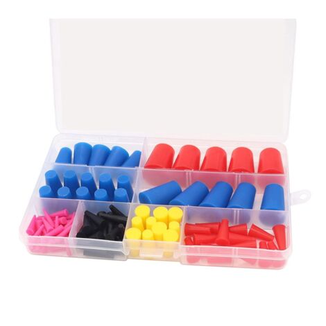 105Pcs 1/16Inch to 5/8Inch Silicone Rubber Tapered Plug Assortment Kits ...