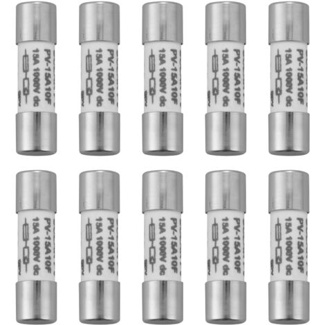 10 Pcs 1000 Fuse Solar PV Explosion-proof Silver - 15A