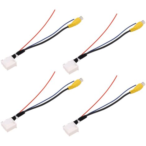 4X 16 Pin Car Rear View Camera Adapter Cable Parking Backup Camera ...