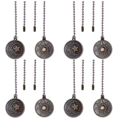 8Pcs Ceiling Fan Pull Chain Set Pattern Pull Chains Extension Copper ...