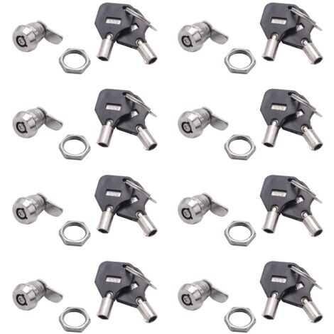 8X Cabinet Door Quarter Turn Security Tubular Cam Lock W Keys