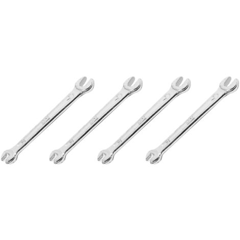 4X Silver Tone 5.5mm X 7mm U Shape Double Open-Ended Wrench Tool