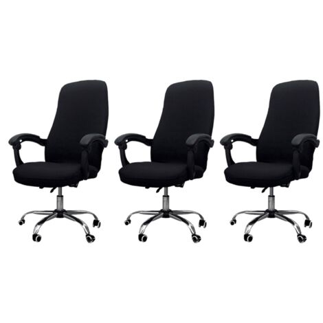 3X Office Chair Cover Elastic Siamese Office Chair Cover Swivel Chair ...