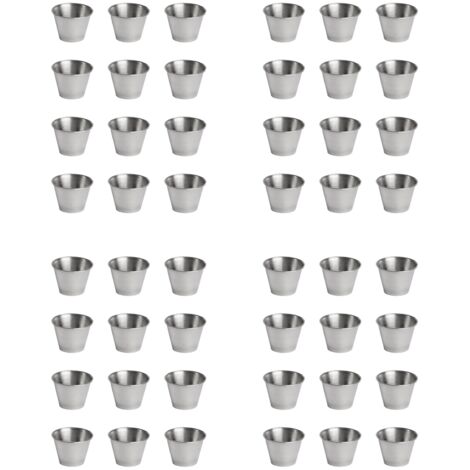 48 Pack Stainless Steel Condiment Sauce Cups,Commercial Grade Dipping ...