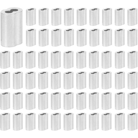600PCS 1/16 Inch Cable Ferrule Set Aluminum Alloy Crimping Loop Sleeve ...