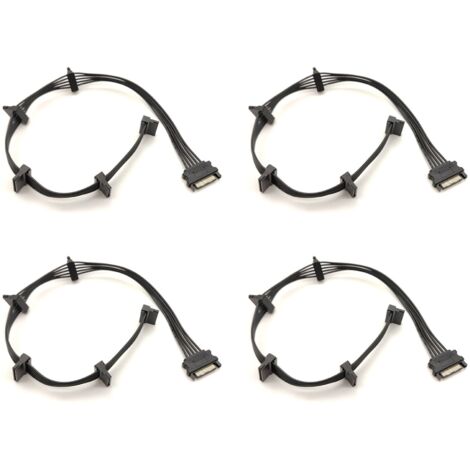 4X 15Pin SATA Power Supply Splitter Cable Hard Drive 1 Male to 5 Female ...