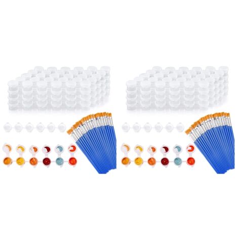40 Strips 240 Pots Empty Paint Pots Strips Mini Clear Storage ...