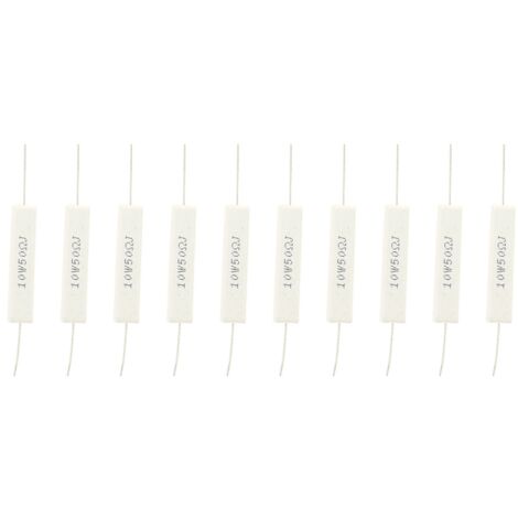10 Pcs 10W 50 Ohm 5% Ceramic Cement Power Resistor 10 Watt