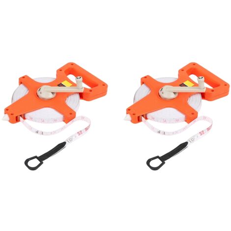 2Pc 30M/100Ft Meter Open Reel Fiberglass Tape Measure Inch Metric Scale ...