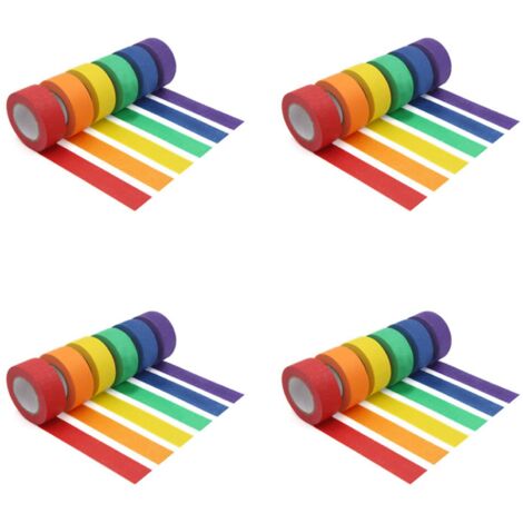 24x Colored Masking Tape,Colored Painters Tape 6 Different Color Rolls ...