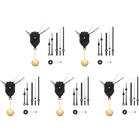 5X DIY Pendulum Clock Movement Mechanism with 15 Pairs Different Hands Quartz Repair Shaft Wall ...