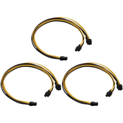 3X PCI-E PCI Express 6Pin Female to Dual Dual 2-Port 8Pin (6 + 2Pin ...