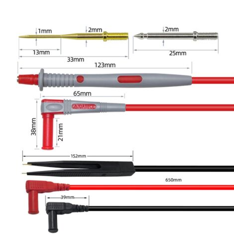 P1503E Series Universal Multimeter Probe Test Leads Kit Replacement ...