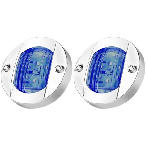 2x DC12V Round Marine Boat LED Courtesy Lights Cabin Deck Stern 6 Side ...
