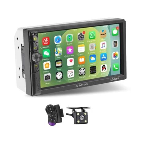 Double DIN Car Audio, 7-Inch Touch Screen Audio with Reversing Camera ...