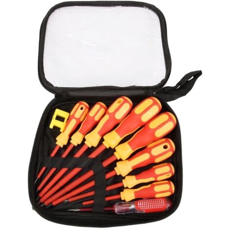 9 Piece 1000V Insulated Electrician Screwdrivers Set with Magnetic Tips ...