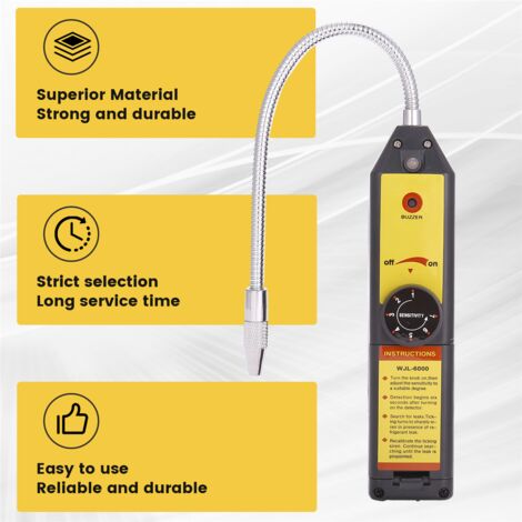 -6000 Freon Leak Detector Halogen Refrigerant Gas HVAC R22 R410A R134A ...